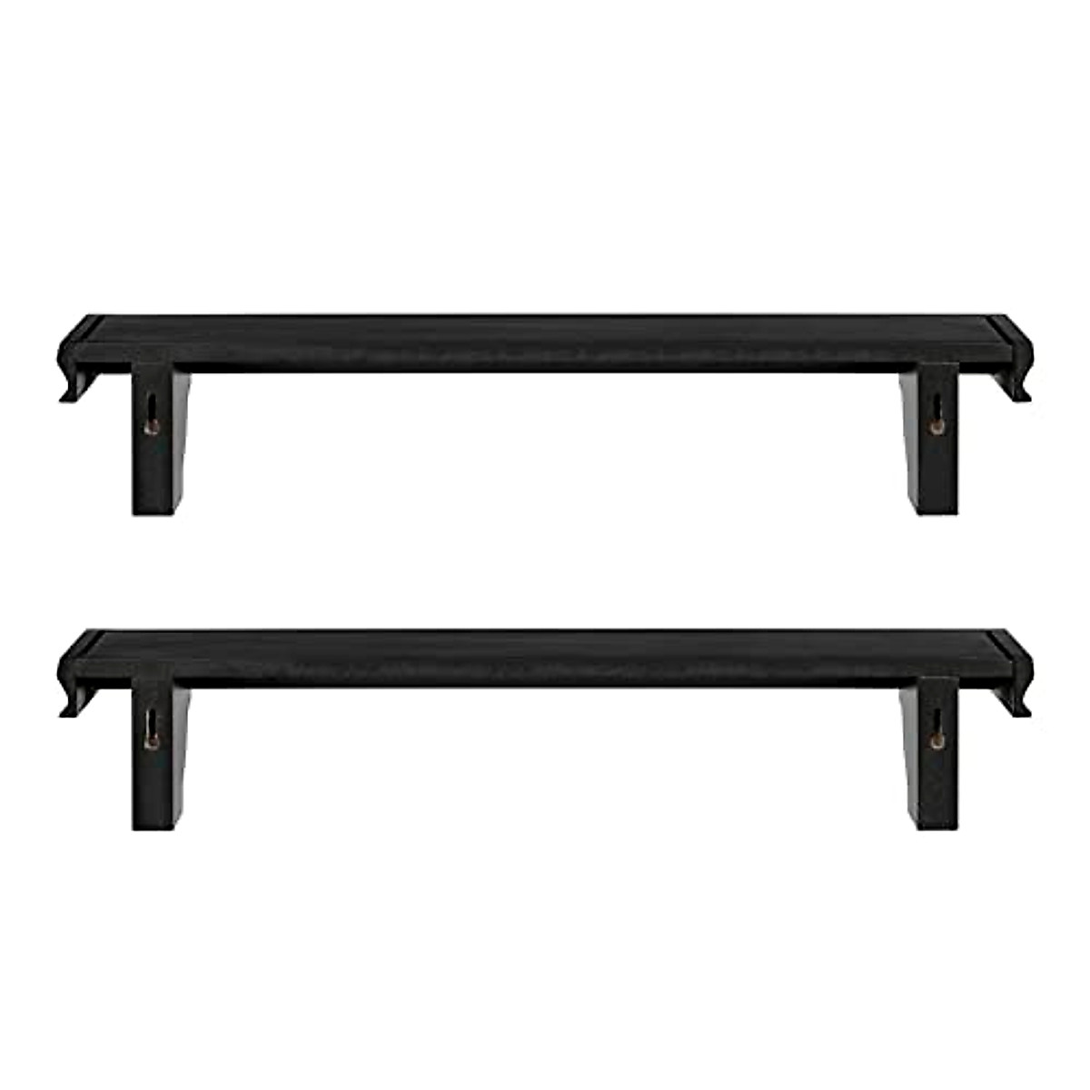 Danya B. Decorative 24" Floating Wall Décor Display Ledge Shelves – (Set of 2) (Black)