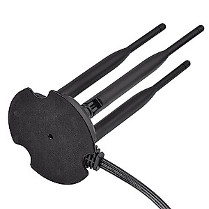 Eightwood 2.4GHz 5GHz Dual Band WiFi Antenna, 3 RP-SMA Connector WiFi 6 Antenna Magnetic Base for PC Desktop Computer, PCIe WiFi Card, WiFi Wireless Router, Mobile Hotspot, External WiFi USB Adapter