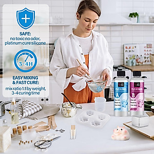 LET'S RESIN Liquid Silicone for Squishy Maker, Super Soft Silicone Rubber Making Kits 1:1 AB Ratio Mix for Taba Squishy, Molding Cat's Paw, DIY Decompression Gift