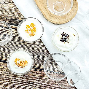 JHNIF 12pcs Clear Glass Soy Sauce Dipping Bowls Side Dishes for Snack Sushi Fruit Appetizer Dessert. 3 Inch