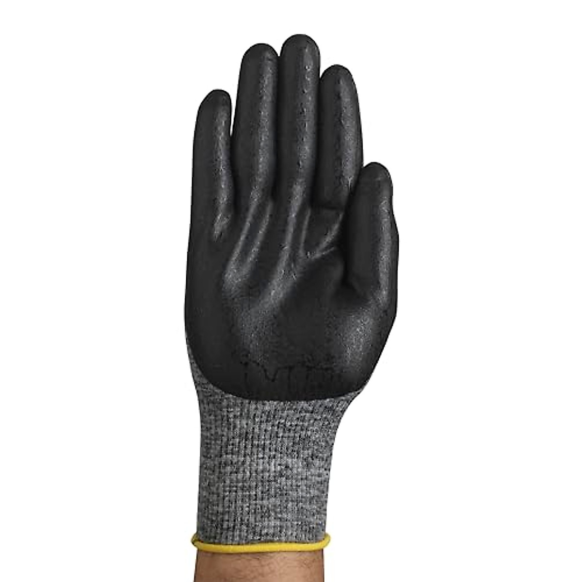Ansell HyFlex 11-801 Nylon Glove, Black Foam Nitrile Coating, Knit Wrist Cuff, Large, Size 9 (Pack of 12)