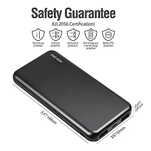 ENEGON 2-Pack Portable Charger Power Bank 10000mAh, The Phone Charger Battery with USB C Input and Dual USB Output for iPhone 14, iPad, Galaxy S22, Pixel, Tablets and etc