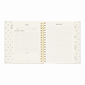 Sugar Paper Cream & Black Swiss Dot Recipe Book with Page Dividers and Guided Pages To Record and Organize Your Favorite Recipes