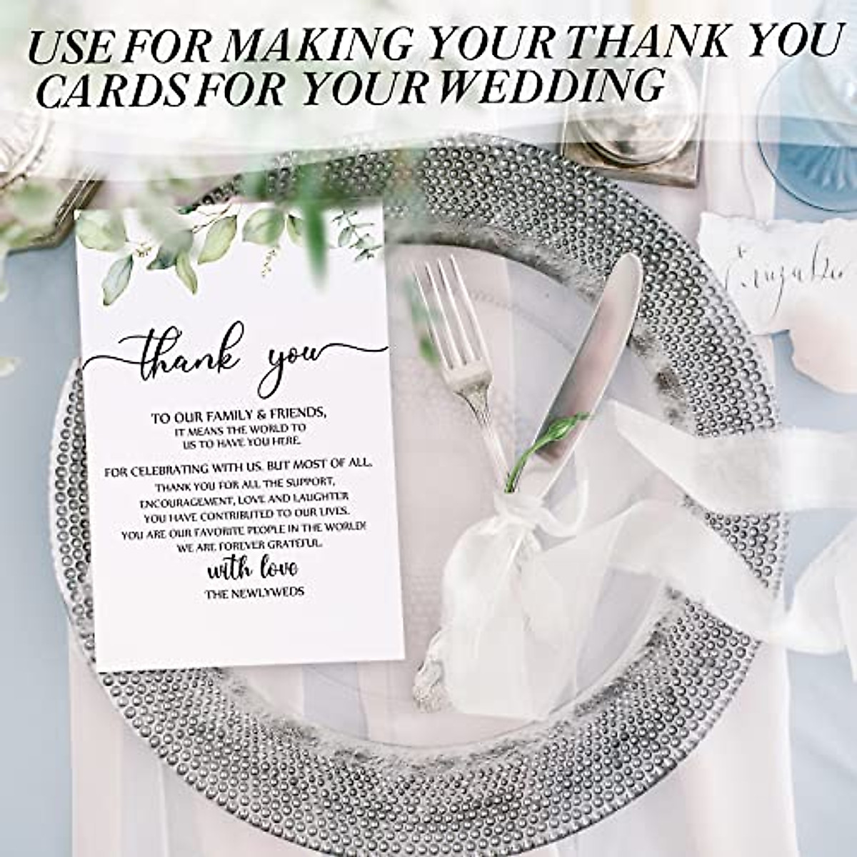 100 Pcs Greenery Cardstock Note Cards 4x6 Inch Blank Greenery Cards Thick White Card Stock Cute Green Leaves Design on Kraft Glossy Cardstock with 100pcs Envelopes for DIY Crafts Drawing Kids Painting