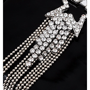 Women’s Tassel Earrings Star Ear Stud Pave Crystal Dangle Earrings Boho Waterfall Beaded Fringe Drop Earring