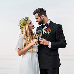 Floral Boutonniere Magnets Corsage Brooches Magnet for Handmade Wedding Bride Boutonnieres Corsage Flower Pins Business Buttonhole Flowers Making Accessories (15)