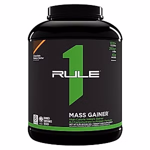 Rule 1 R1 Mass Gainer, Chocolate Peanut Butter - 5.78 Pounds - 40g of All-Whey Protein with 6:1 Carb-to-Protein Ratio - 8 Servings