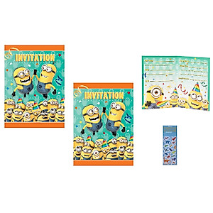 Unique Despicable Me Birthday Party Supplies Bundle Pack includes Party Invitations with Envelopes - 16 Count