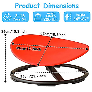 Kids Sensory Chair for Autism Kids Swivel Chair,Kids Sit and Spin Sensory Chair,Sensory Toy Chair,Carousel Spin Sensory Chair for Kids,Metal Base Non-Slip Wobble Chair Sitting Comfortably