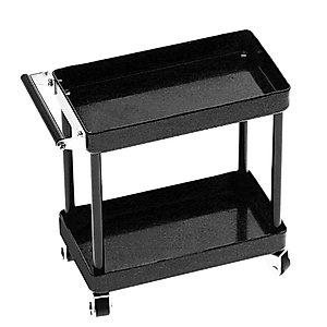 Cart Shelf, 2 Tier Metal Tools Trolley Superb Craftsmanship Easy To Assemble and Disassemble for Placing Bolts,Screws(black)