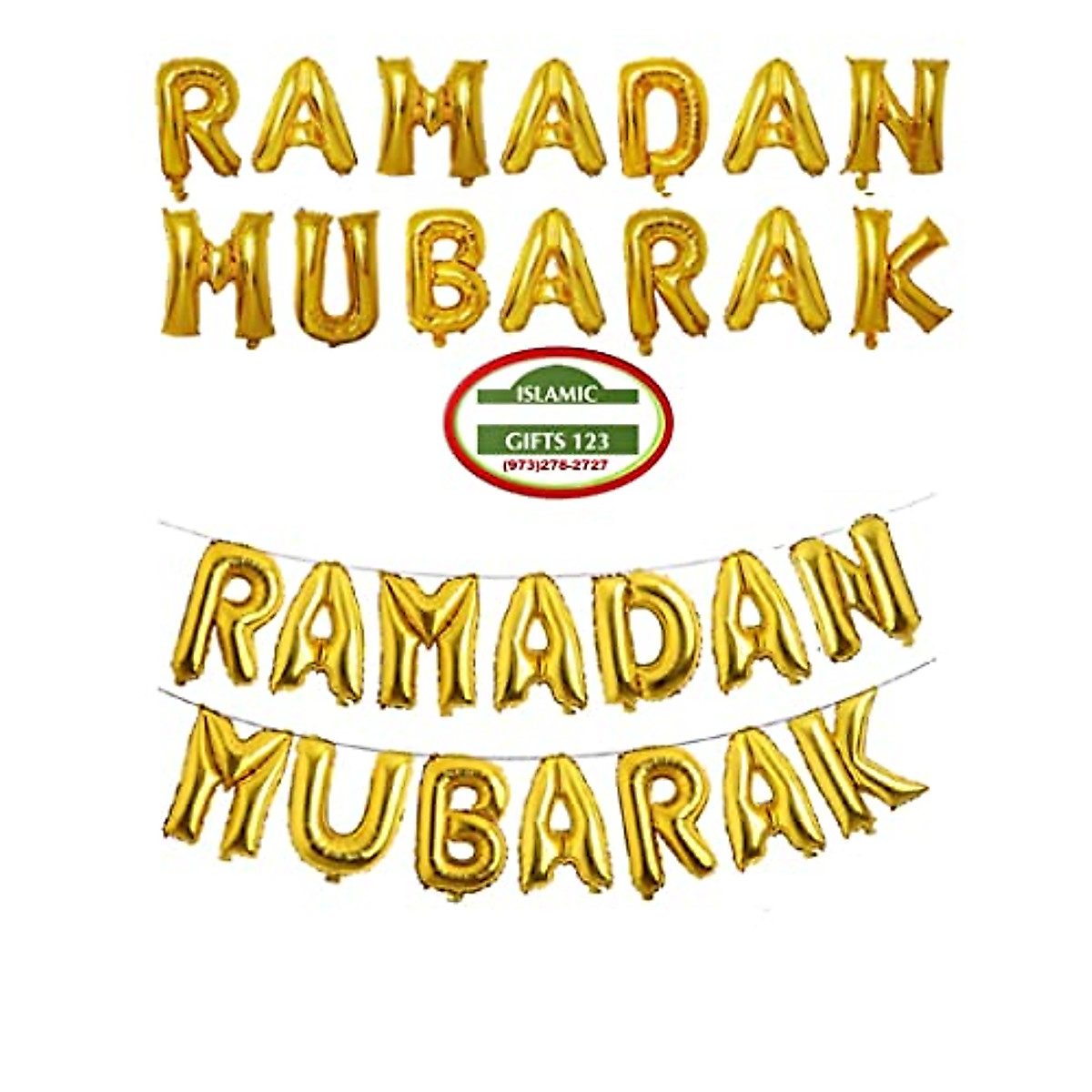 16inch Rose Gold Eid MUBARAK Foil Balloons Party Decoration Supplies Ramadan Decoration Gold EID Balloons For Muslim EID Ballon (RAMADAN Gold)