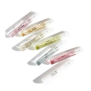 Gourmand Eau De Parfum Le Jet Set! 7 Scents Citron Glace, Fruit du Dragon, Lait de Coco, Miel Bebe, Rose Enfume, Sel Ocean & Matcha! Assorted Mini Fragrance Spray Gift Set! Vegan and cruelty Free!