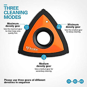 Analan Mini Pet Hair Remover for Car Detailing Supplies, Carpet Dog Hair Remover for Car Interior, Triangle Dog Hair Remover for Auto Detailing, Couch, Furniture, Lint, Carpet (Sun Orange)