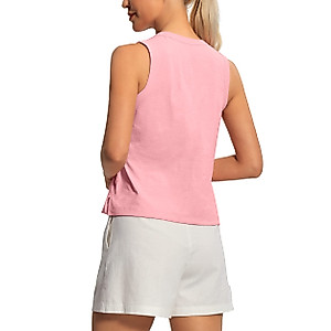 Hiverlay Workout Tank Tops for Women Sleeveless Athletic Cropped Tank Top Sports Gym Muscle Running Shirts Pink M