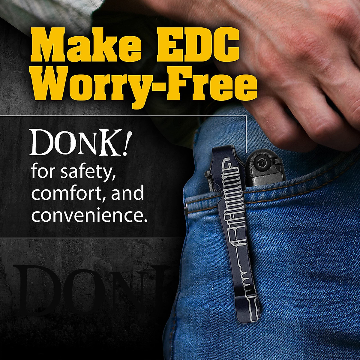 Donk! Pocket Clip for Leatherman Wave, Wave Plus+, Surge & Charge AL, ALX, Ti, XTi - Titanium TC4 - Custom Designs - Quick Release - Extra Carry Options ‘Sparka’