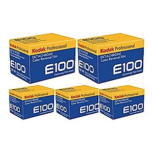 5 Pack of Kodak Professional Ektachrome E100 Color Film (35mm, 36 Exposures)
