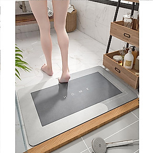 Modernized Bath Mat, Modernized Magic Mat Bathroom, The Magic Mat - Bathroom Mat Quick Dry, Super Absorbent Non Slip Bathroom Rug for Bathroom Floor Bathtub, Easy Care (Light Blue-B, 19.7 x 31.5in)