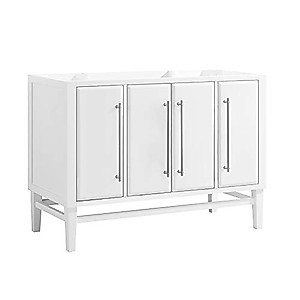 Avanity White 48-Inch Mason Bath Vanity Cabinet with Silver Trim