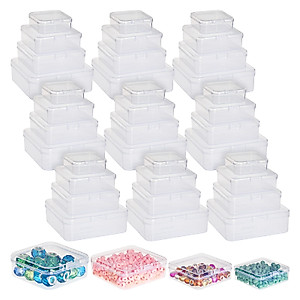 Bright Creations 40 Piece Empty Square Mini Storage Containers with Lids for Crafts, Jewelry, Board Game Storage (4 Sizes)