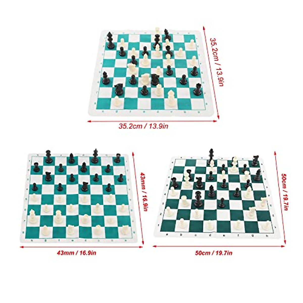 plplaaoo Travel Games, Chess Game,Chess Pieces Board,Portable Travel Chess Game Set Roll Up Chess Board Set for Family Gatherings Travel,for Family, Party, Travel, Camping(King Height 75MM)