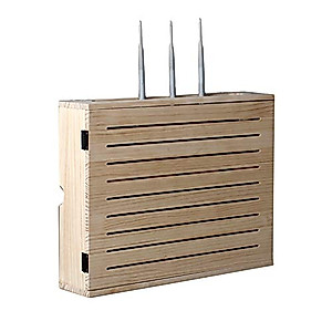Wall Mounted Solid Wood Network Set-top Box Shelf Bedroom TV Cabinet Wall Shielding Box Wireless Router Storage Rack WiFi Decorative Shelf (Size : Inner Diameter 40cm)