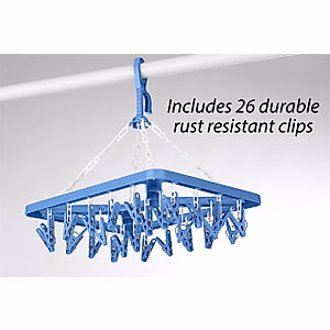Whitmor Clip and Drip Hanger - Hanging Drying Rack - 26 Clips