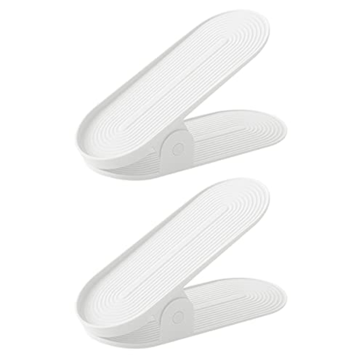 Baluue 6 pcs Shoe Small Rack Stacker High Stand Shoes Support Removable Slipper Plastic Slots Saver Cabinet Space-Saving Holder Organizer, Stands Layer Adjustable Heel for