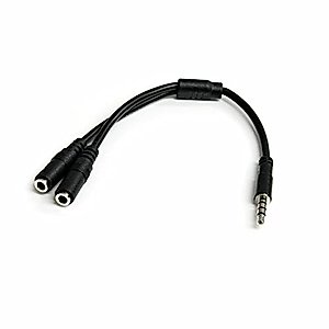 StarTech MUYHSMFF Headset adapter for headsets with separate headphone / microphone plugs - 3.5mm 4 position to 2x 3 position 3.5mm M/F