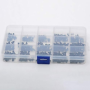 450Pcs Countersunk Flat Head Mini Screw Set M2 M2.5 M3 Carbon Steel for Computer Notebook for Laptop Screws Kit - (Black) SCRW-105839