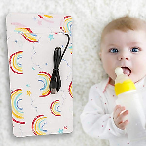 Portable Bottle Keep Warm, USB Travel Milk Heat Keeper, Baby Bottle Keep Warmer for Car Tavel, Storage Cover Insulation Thermostat(Red, 12)