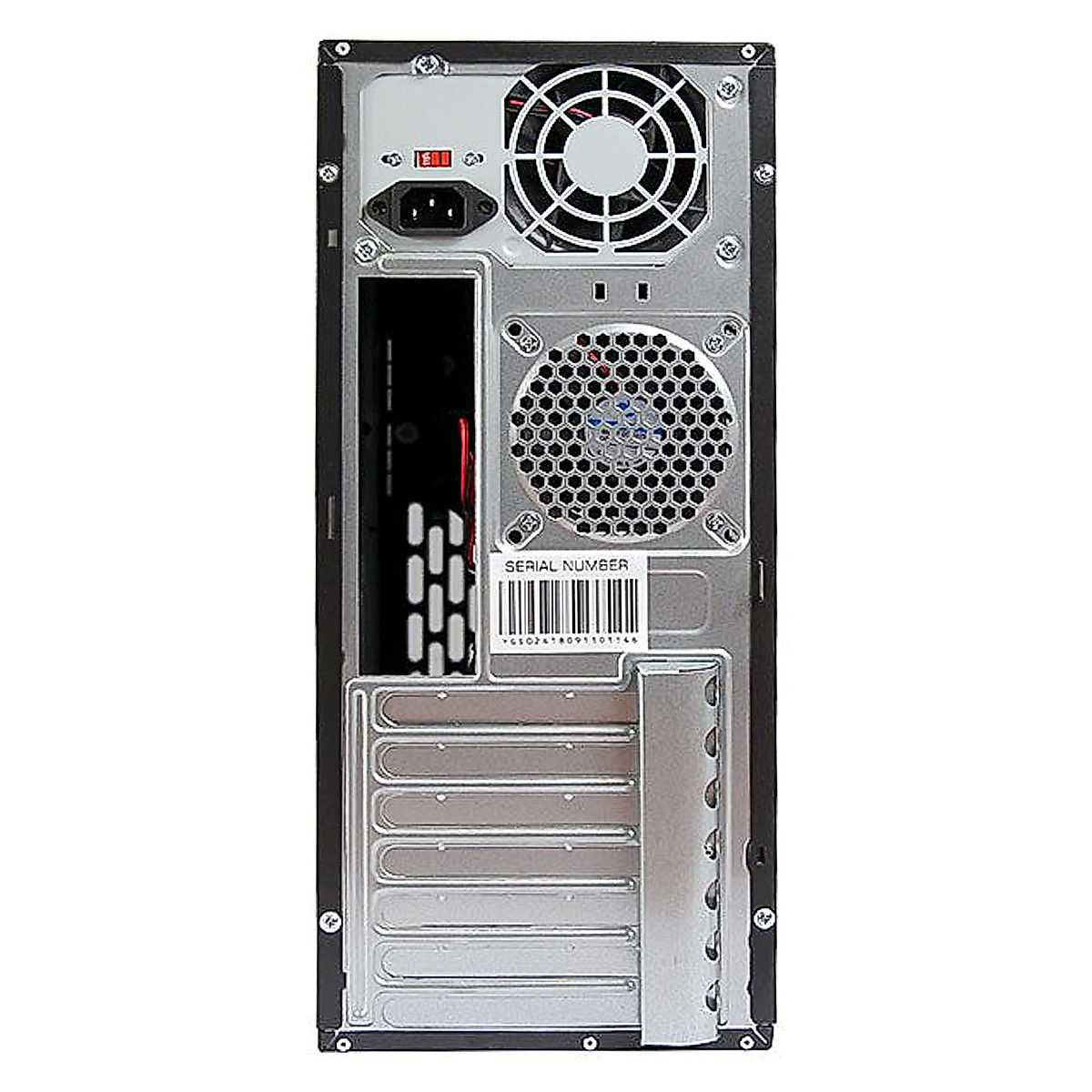GETTTECH Mid Tower Computer ATX Case with 500W Power Supply Unit, 2 USB Ports, Complete Desktop PC Project Build Economic Kit, 7 Expansion Slots, mATX FCC/ROHS/CE/NOM Certified Black GG-1801