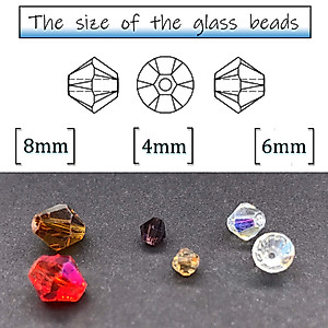 FAMLEAF 6mm 190Pcs Crystal Glass Beads, Crystal Glass Beads for Jewelry Making, Bicone Beads, Bicone Glass Beads, Faceted Bicone Crystal Glass Beads, DIY Beads Bicone Beads for Jewelry Making