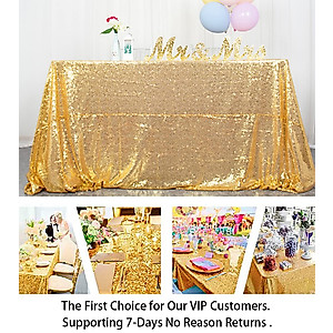 ShiDianYi Gold-50inx72in Rectangular Sequin Tablecloth Popular Bridal Dress Table Cloth,Fashion Tablecloth Overlay