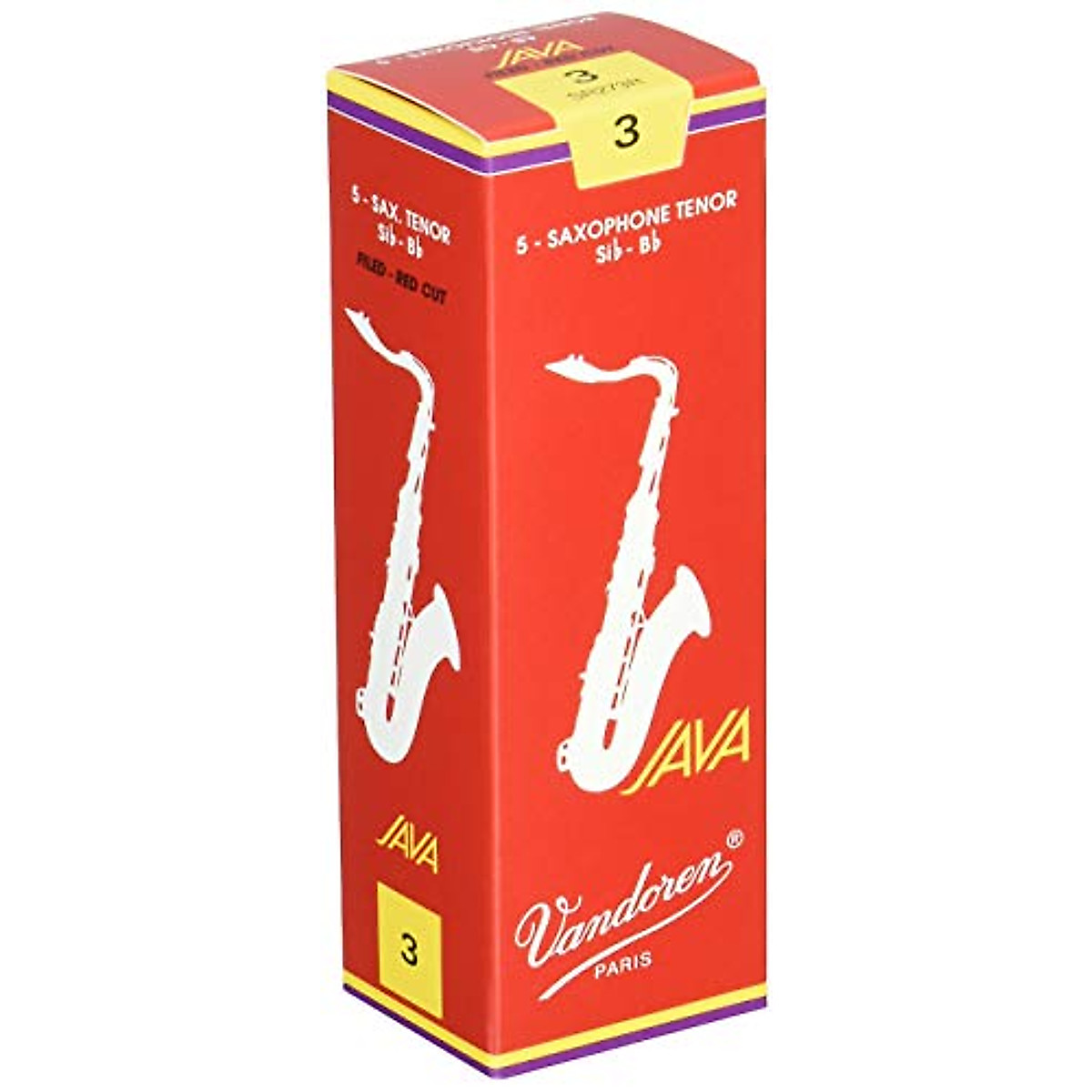 Vandoren SR273R Tenor Sax JAVA Red Reeds Strength 3; Box of 5