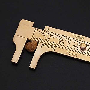 Brass Mini Vernier Caliper Sliding Gauge Vernier Caliper Double Scales mm/inch Ruler Measuring Tool for Jewellery Measurement 80mm/100mm (Double Scale 80mm)