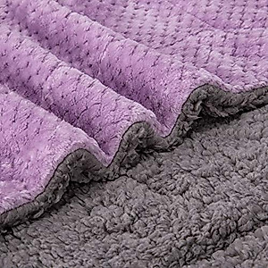 Fuzzy Dog Blanket or Cat Blanket or Pet Blanket, Warm and Soft, Plush Fleece Receiving Blankets for Dog Bed and Cat Bed, Couch, Sofa, Travel and Outdoor, Camping (Blanket (24" x 32"), DG-Lavender)