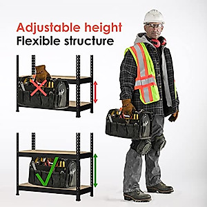 Prilinex Heavy Duty Storage Shelves - 35.5" W x 16" D x 71" H 5-Tier Adjustable Metal Garage Shelving Unit, Standing Utility Shelf Racks for Pantry Warehouse Kitchen, Black