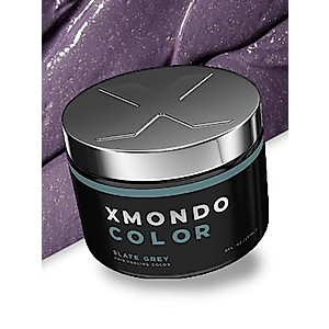 XMONDO Color Slate Grey Depositing Mask & Semi-Permanent Grey Hair Dye | Infused with Bond Booster Technology & Hyaluronic Acid for Nourishment, Revitalization & Repair, Vegan Formula, 8 Fl Oz 1-Pack