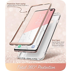 i-Blason Cosmo Series Case for Samsung Galaxy S10+ Plus, Stylish Glitter Protective Bumper Case Without Built-in Screen Protector (Marble)