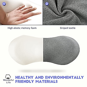 Lumbar Support Pillow, Lumbar Pillow for Low Back Pain Relief, Ergonomic Memory Foam Lumbar Pillow, Breathable & Detachable & Washable, Comfy Back Pillow for Office Chairs, Car Seats (Dk Grey, Cotton)