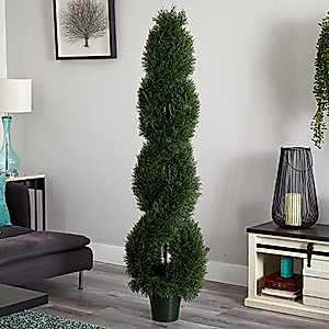 Nearly Natural Double Pond Cypress Spiral Topiary UV Resistant (Indoor/Outdoor)