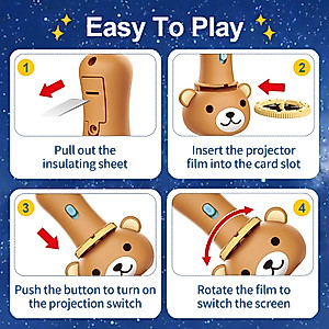 Kids Flashlight Color Projector with 48 Patterns , Include Dinosaurs, Vehicles, Animals, 26 Letter Educational Learning Projector Toys for Girls Boys Cognition Bedtime Education