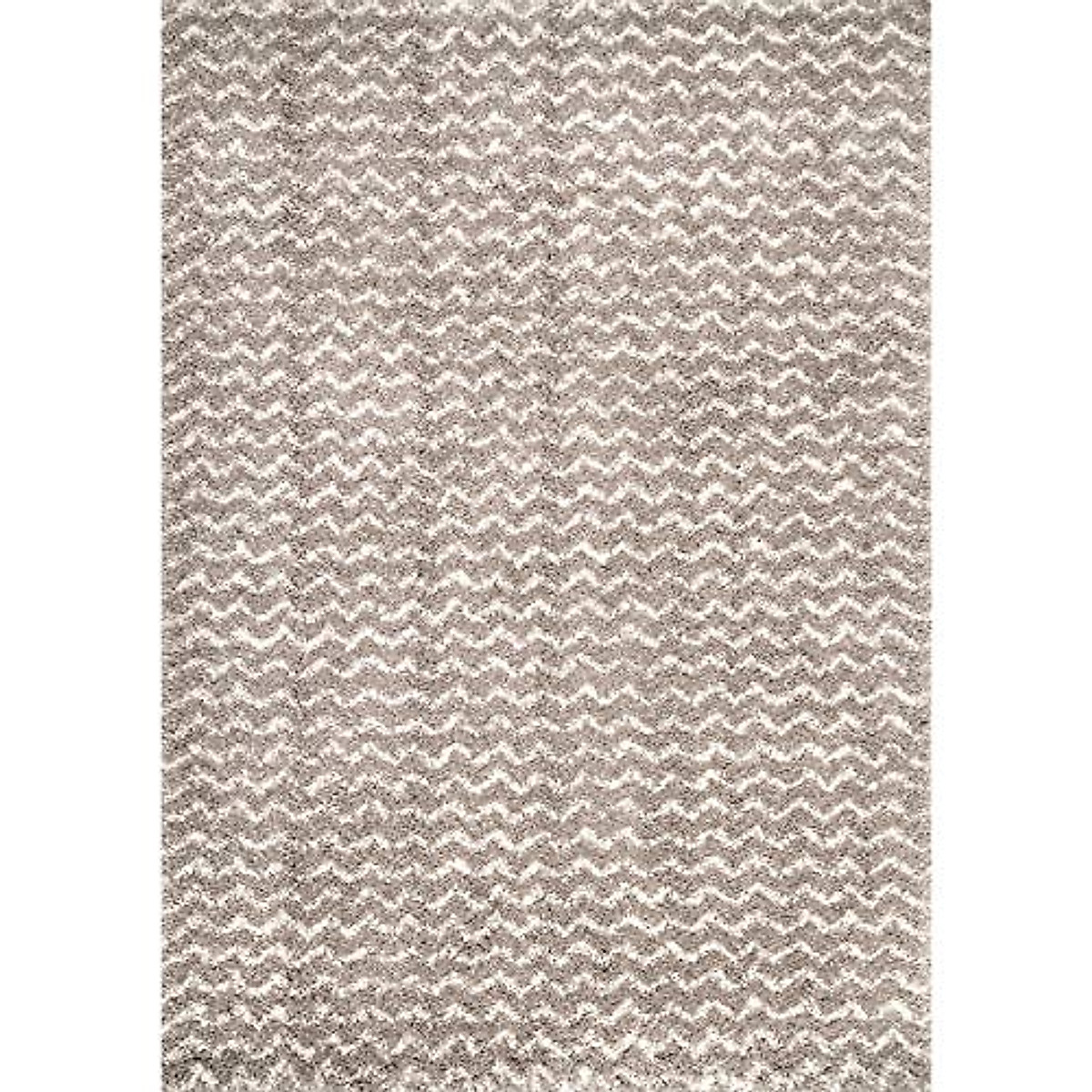 nuLOOM Cuellar Chevron Shag Area Rug, 9x12, Cream