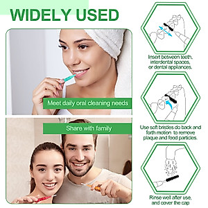 700 Pieces Interdental Brush Set Included 100 Braces Brush Between Teeth 600 Toothpick Toothpicks Tooth Floss for Cleaner Toothpick Tooth Flossing Flosser Oral Dental Hygiene Tooth Cleaning Tool