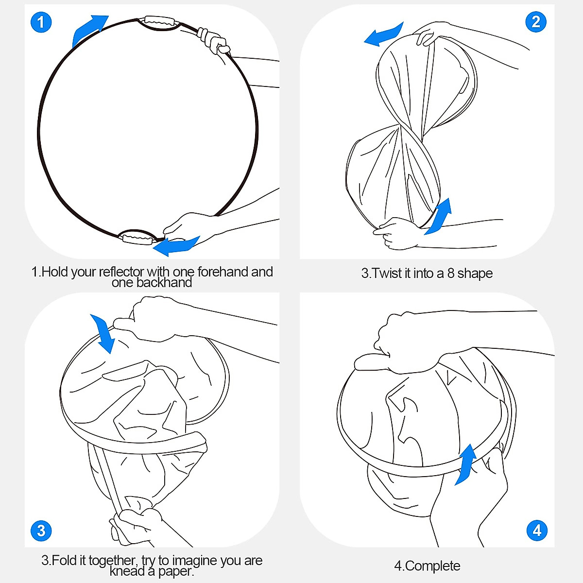 Wellmaking 43Inch/110cm Photography Light Reflector, Portable Foldable 5 in 1 Diffuser Reflectors with Bag & tilt Adapter for Studio & Outdoor Lighting-Translucent, Silver, Gold, White and Black