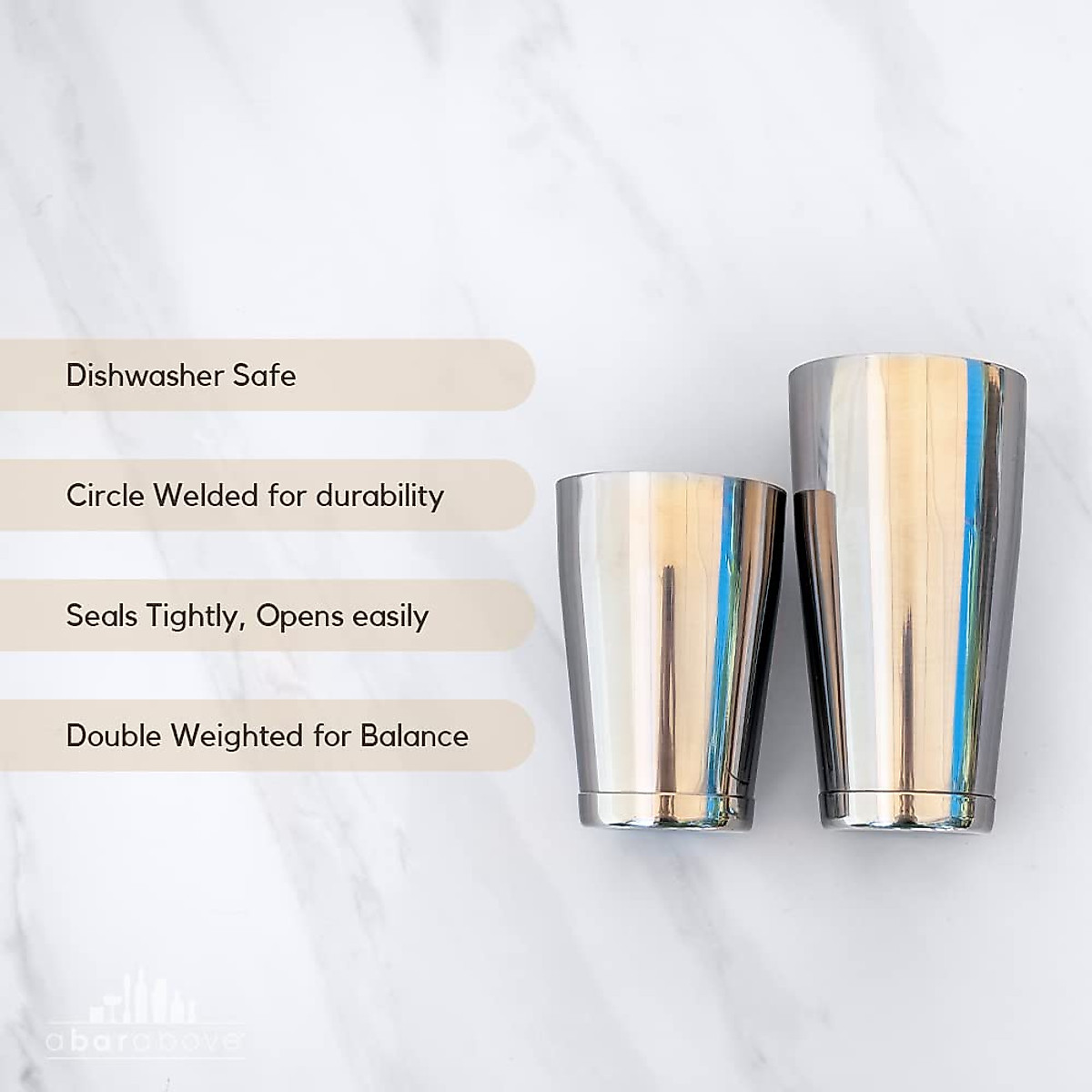 A Bar Above Cocktail kit - Two-Piece Pro Boston Shaker Set & Hawthorne Strainer for Cocktails