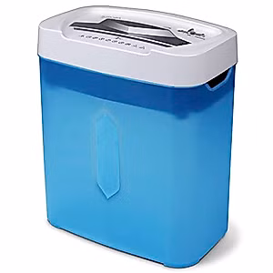 Aurora AU1232XA Anti-Jam 12-Sheet Crosscut Paper/ Credit Card Shredder with 5.2-Gallon Wastebasket (White/ Semi Translucent Blue)