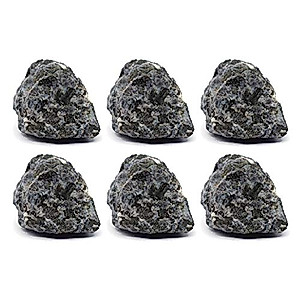 6PK Raw Gabbro, Igneous Rock Specimens - Approx. 1" - Geologist Selected & Hand Processed - Great for Science Classrooms - Class Pack - Eisco Labs