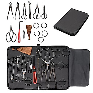 Gardening Hand Tools 10 Pcs Bonsai Pruning Tool Set Multifunctional Cutter Scissors Shear Kit with Nylon Case for Garden Tools Garden Tools Set