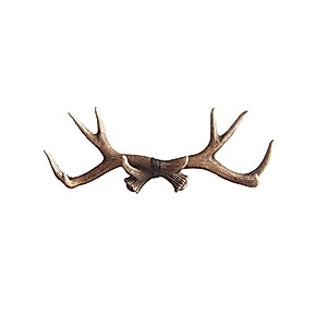 DWK 17" Vintage Antler Wall Art Decor Easy to Use and Hang Intended To Decorate Inside Your Home and Office Walls For Unique Decorative Wall Displays (Light Brown)